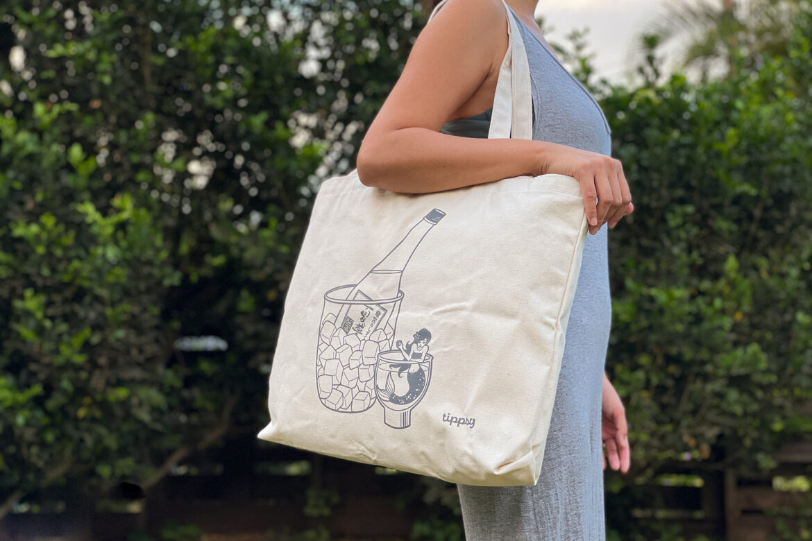 Sake-themed tote bags for Tippsy – Studio Elepaio: Hawaii art, graphic ...