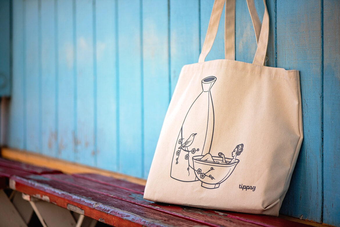 Sake-themed tote bags for Tippsy – Studio Elepaio: Hawaii art, graphic ...